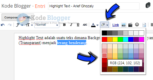 3 Cara Membuat Highlight Text di Artikel Blog - Kode Blogger