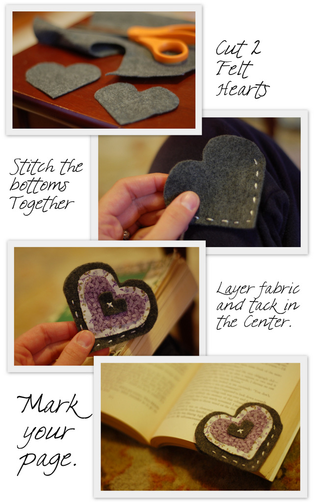 sea kettle diaries: felt heart bookmarks
