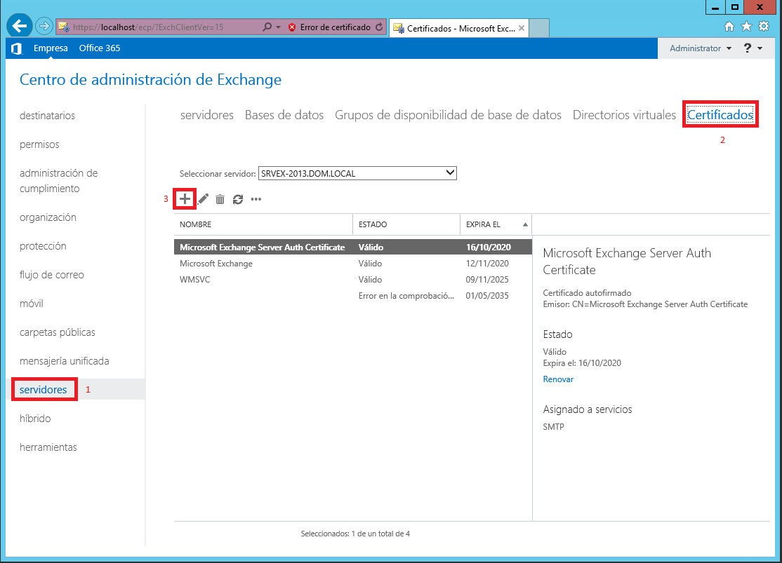 Pantallazos.es: Microsoft Exchange: Migrar un servidor 2010 a 2013 ...