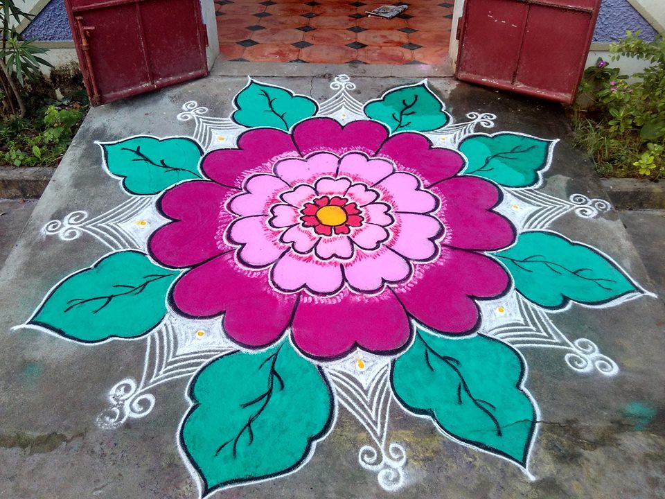 CHODAVARAMNET: MAGNIFICIENT FLOOR FLOWERS RANGOLI DECORATION IDEAS FOR ...