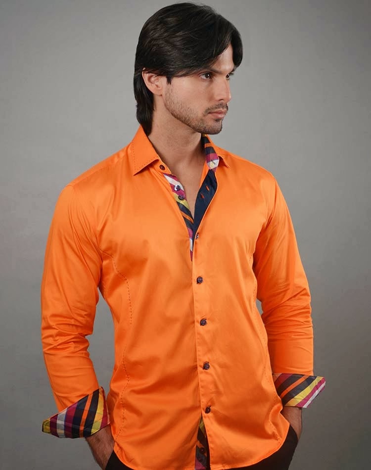 BEAUTY AND FASHION: MENS ORANGE DRESS SHIRTS