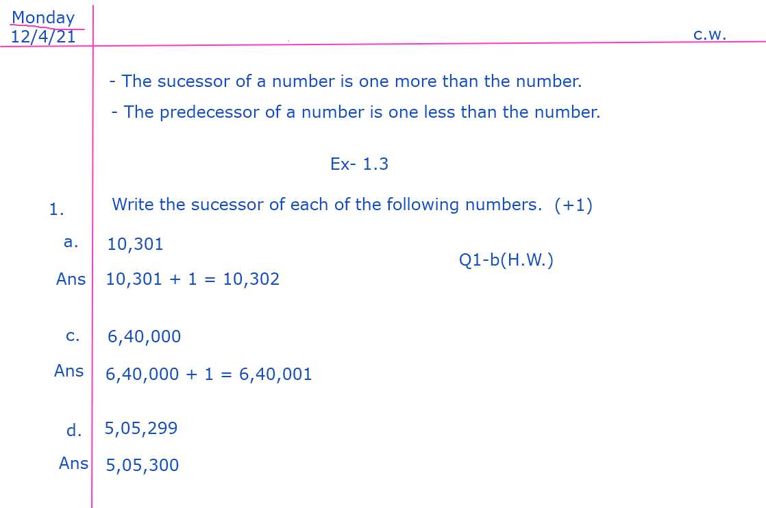 PIS BARODA STD-4: MATH, Ch1. Numbers