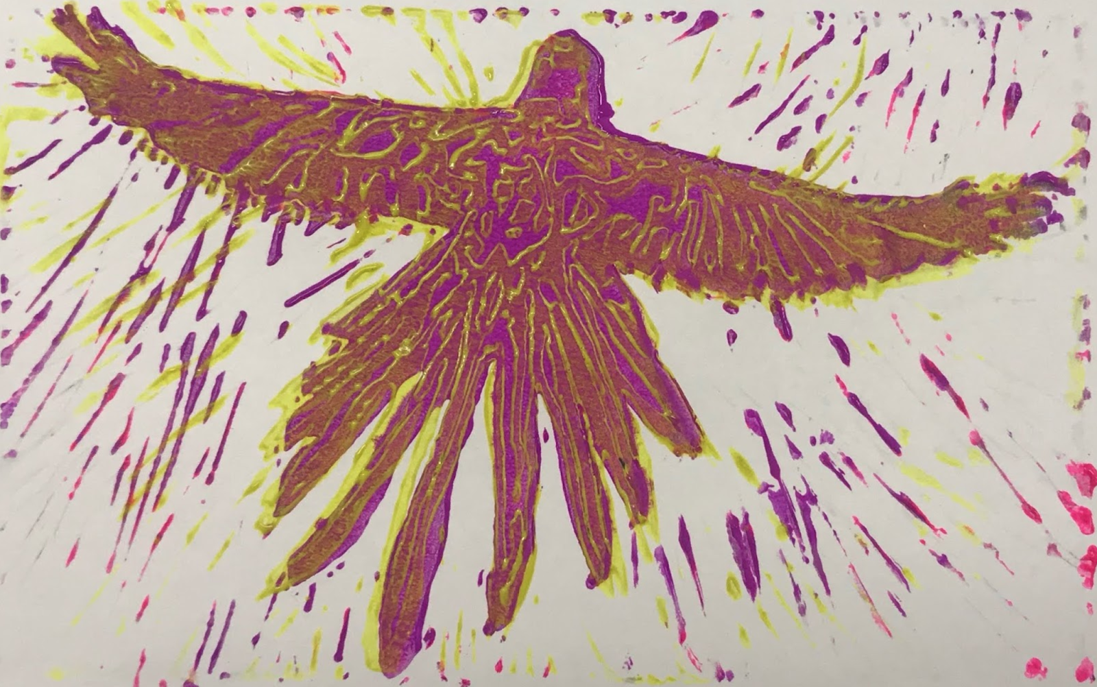 Mr. Laurence Art Blog: Linoleum 2 color print student examples