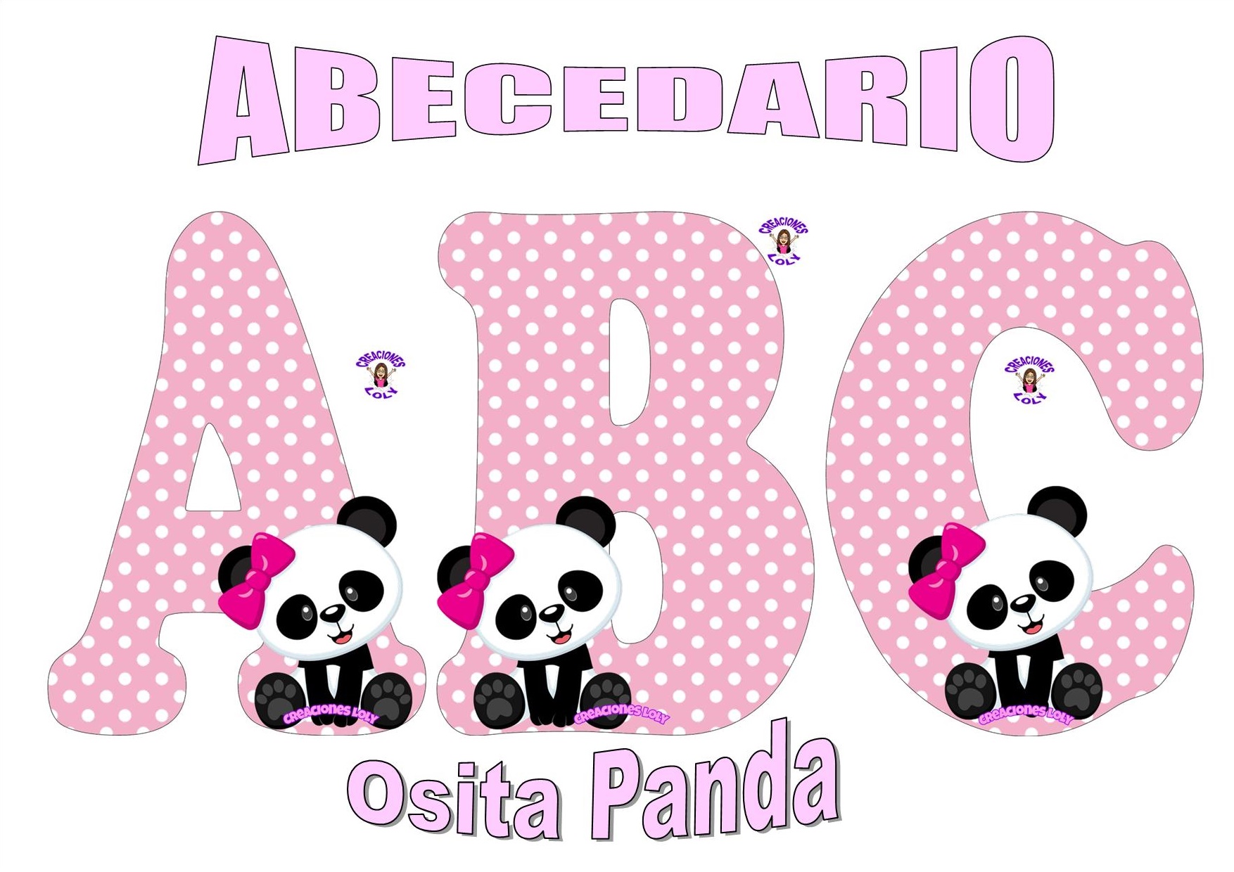 Creaciones Loly: Abecedario Osa Panda