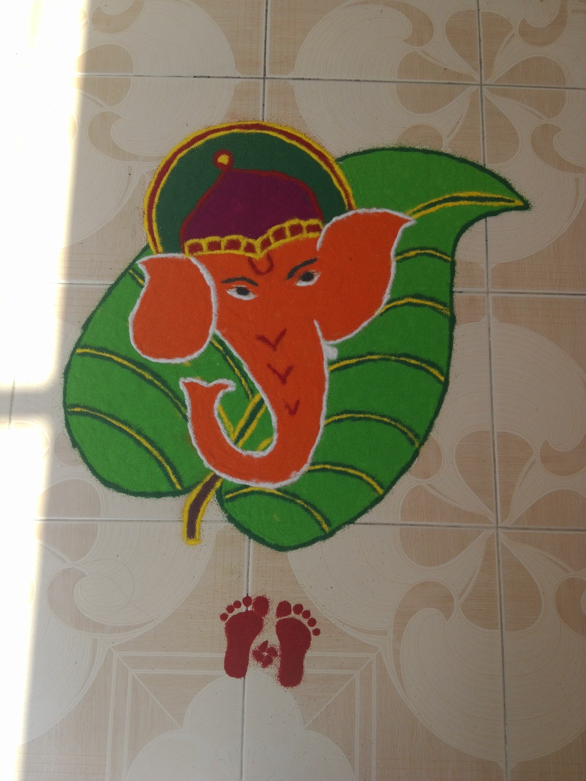 Lord Ganesha rangoli design