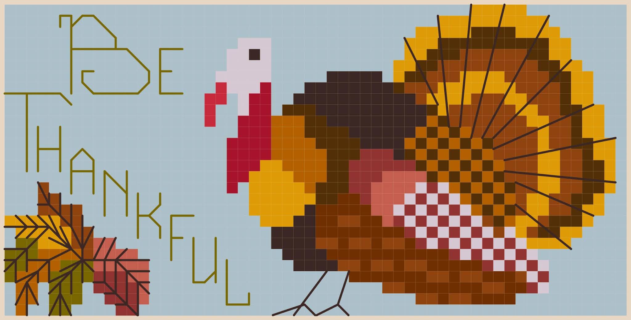 By The Bay Needleart: Thankful for you Turkey Chart