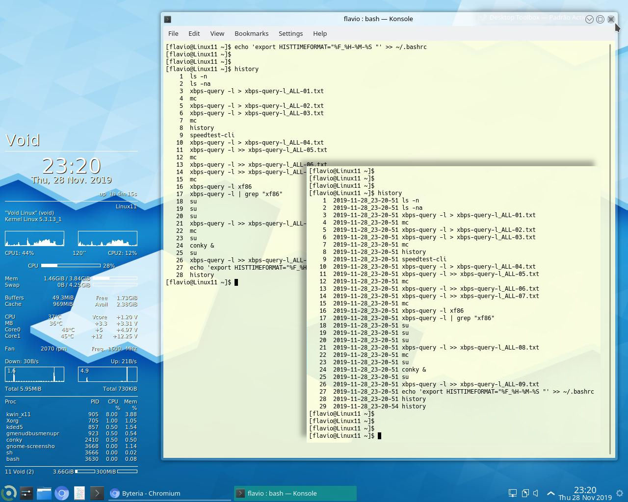 Byteria: Void Linux + KDE Plasma (Bios-MBR)