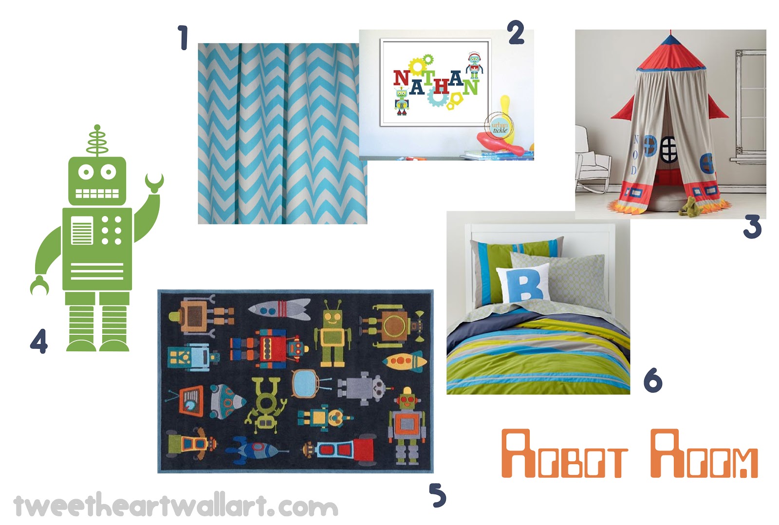 Custom Vinyl Wall Decals: Robot Room - Decorating Ideas