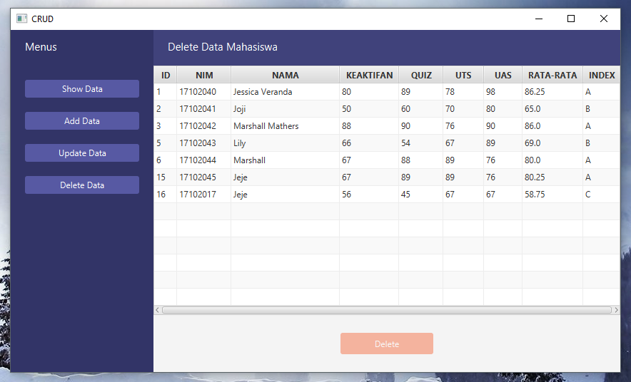 Javafx Crud Data Mahasiswa