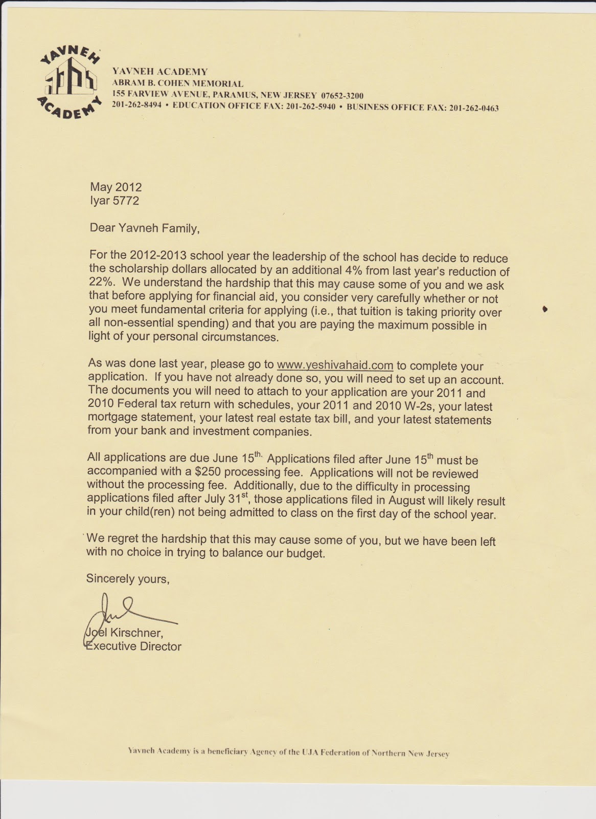 Yeshiva Sanity: Yavneh Reduces Scholarship Allocation