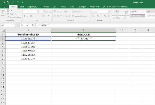 How to create a barcode using Excel