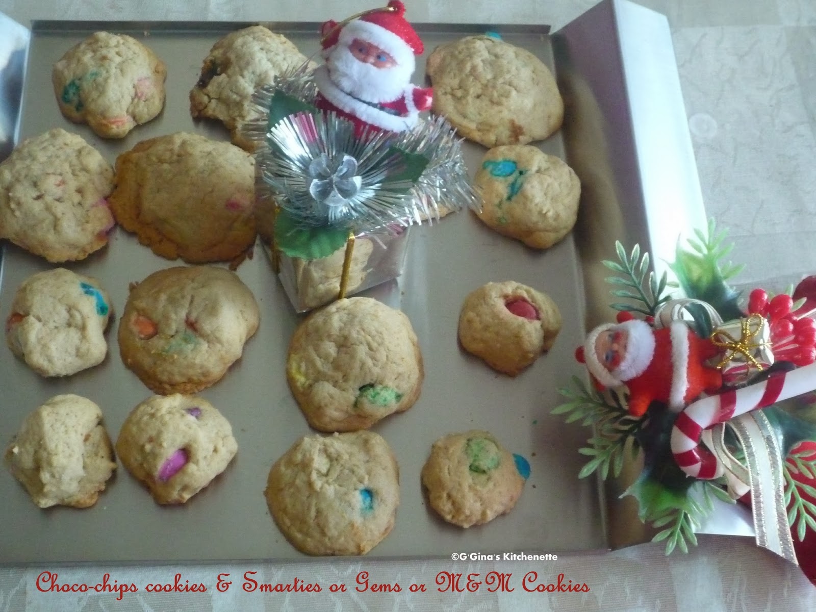 G'Gina's Kitchenette: Choco chip cookies and Gems or M&Ms or Smarties ...