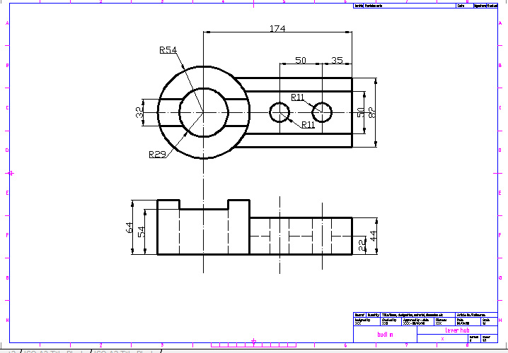 techdrawing: DRAWING LEVER HUB