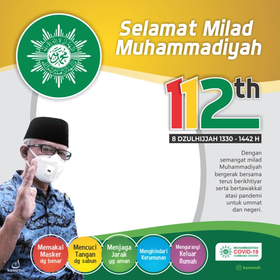 Twibbon Milad ke-112 Muhammadiyah 2021, Cek Link Twibbonize Disini - SukaoInfo