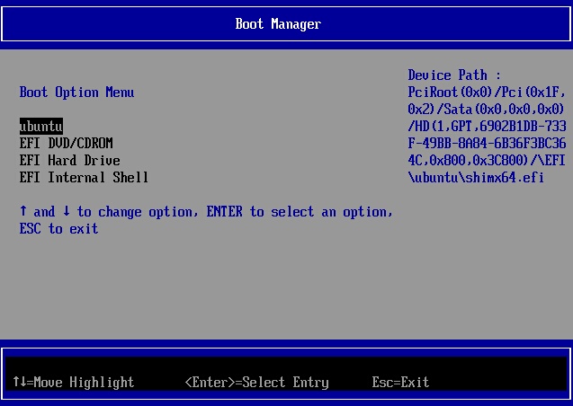 efibootmgr その1 - UEFIブートマネージャーを操作するコマンドの紹介・UEFIブートマネージャーに登録されているエントリーの ...