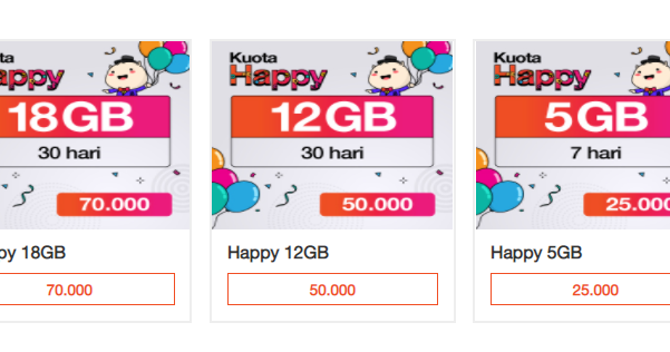 Mencoba Paket Happy Tri