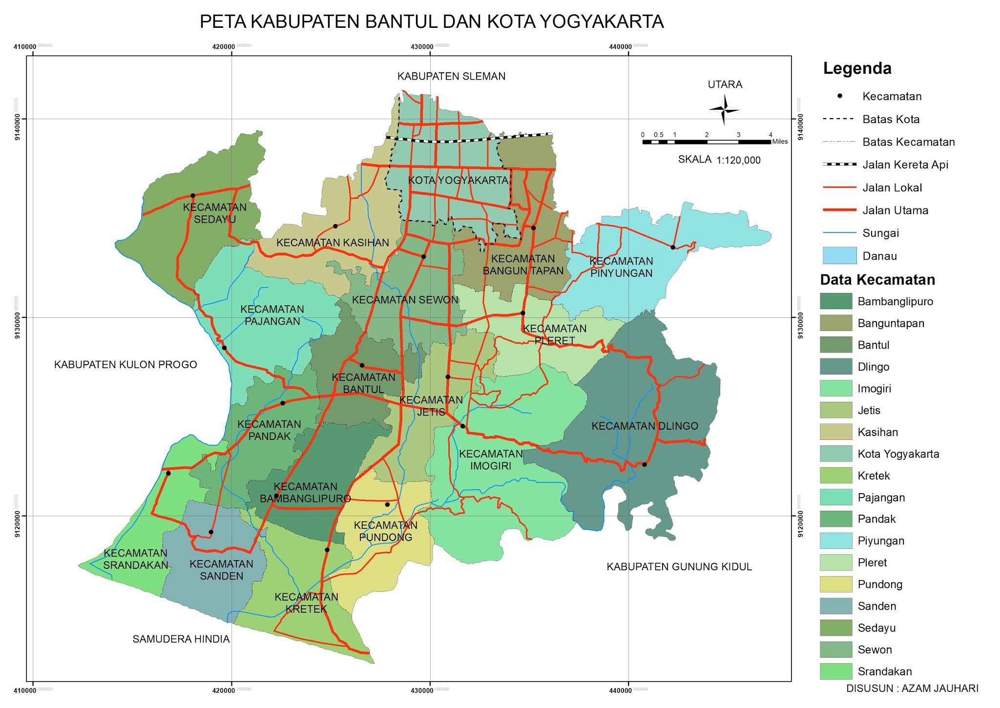 PETA KABUPATEN BANTUL & KOTA YOGYAKARTA