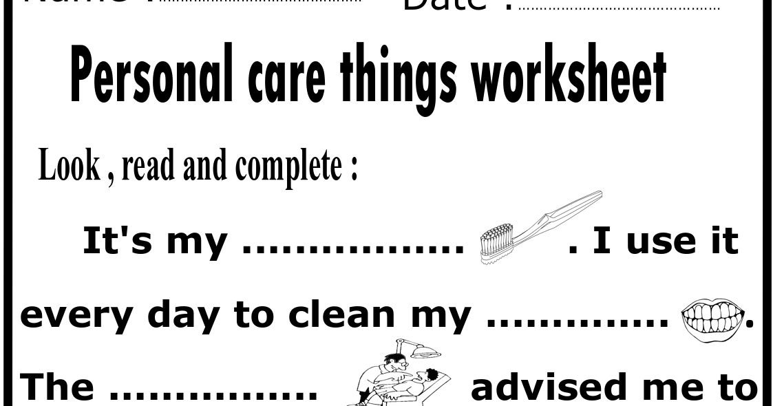 Download (Personal care things worksheet ) free pdf file