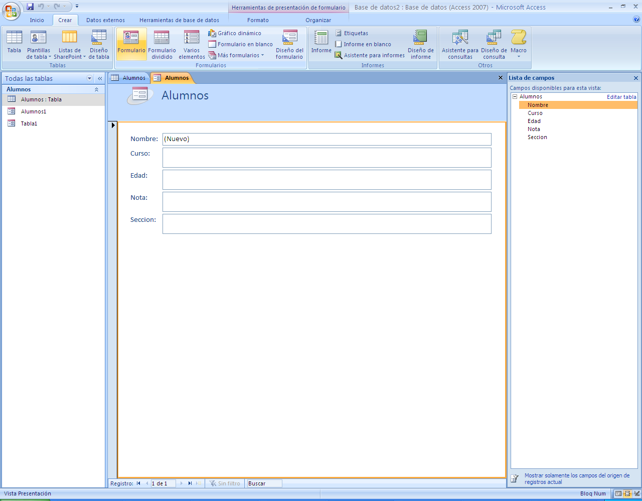 Computación para los Negocios: Formularios en Microsoft Access vía ...