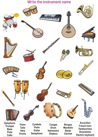 Worksheets Write The Instrument Name worksheets-write-the-instrument-name