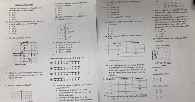 Mrs. Negron 6th Grade Math Class: Module 12 Study Guide