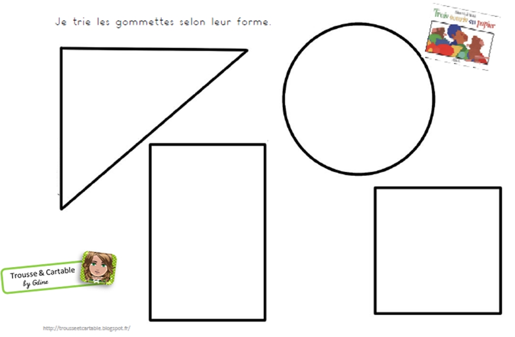 Trousse et Cartable: Trois souris en papier -exploitation PS &MS-