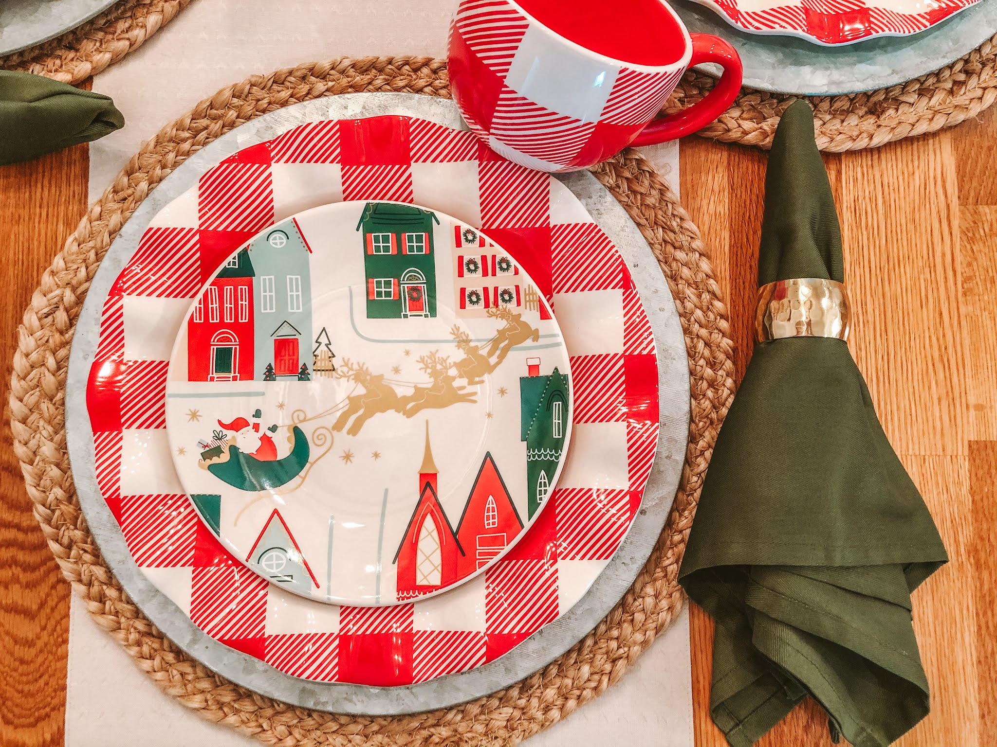 Buffalo Plaid Christmas Dishes