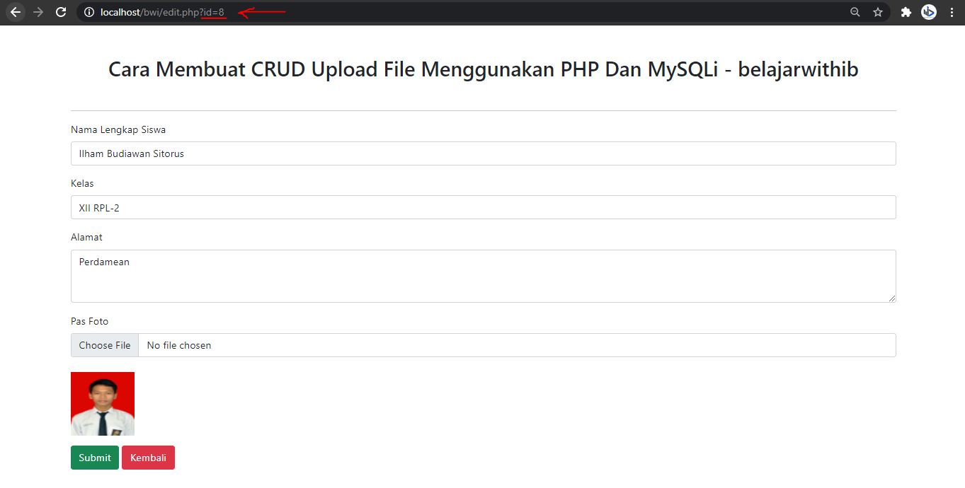 Cara Membuat CRUD Upload File Menggunakan PHP Dan MySQLi - BelajarwithIB