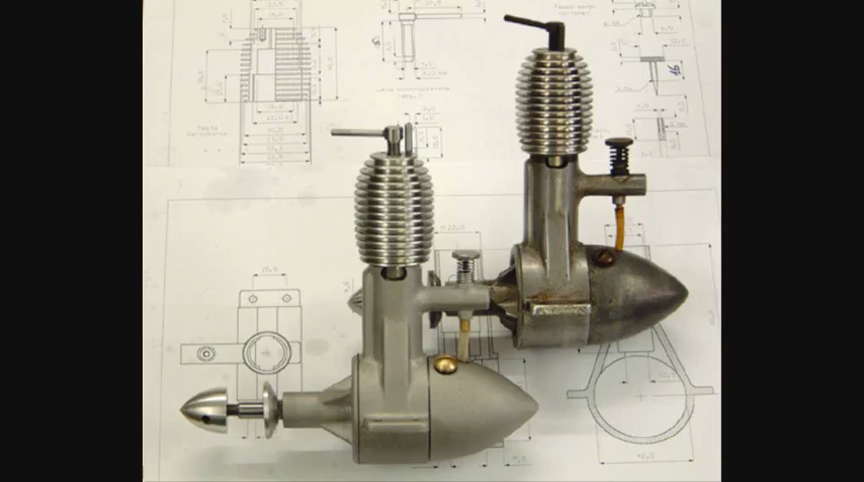 Vintage Model Airplane Engines Running: 1946 Italian MOVO D-2 Diesel