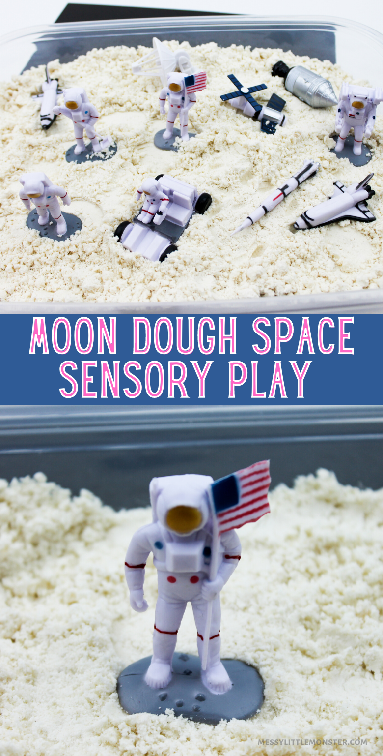 Moon Dough Recipe & Space Sensory Play Activity - Messy Little Monster