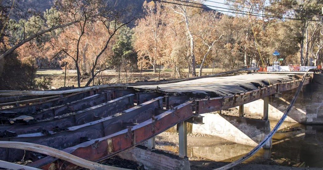 Just A Car Guy: what's left of a bridge, near Malibu, from the effects ...