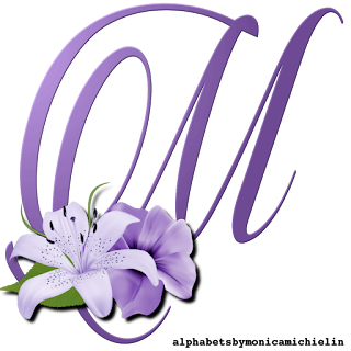 M. Michielin Alphabets: PURPLE FLOWER LILY ALPHABET