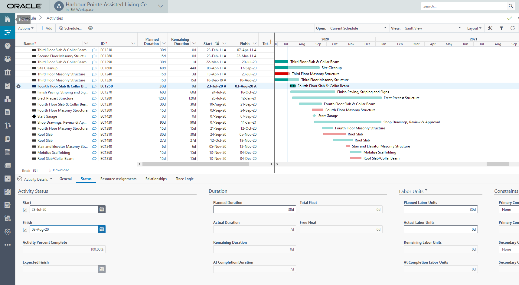 P6blogger: OPC - Quick example on schedule progress of activity that ...