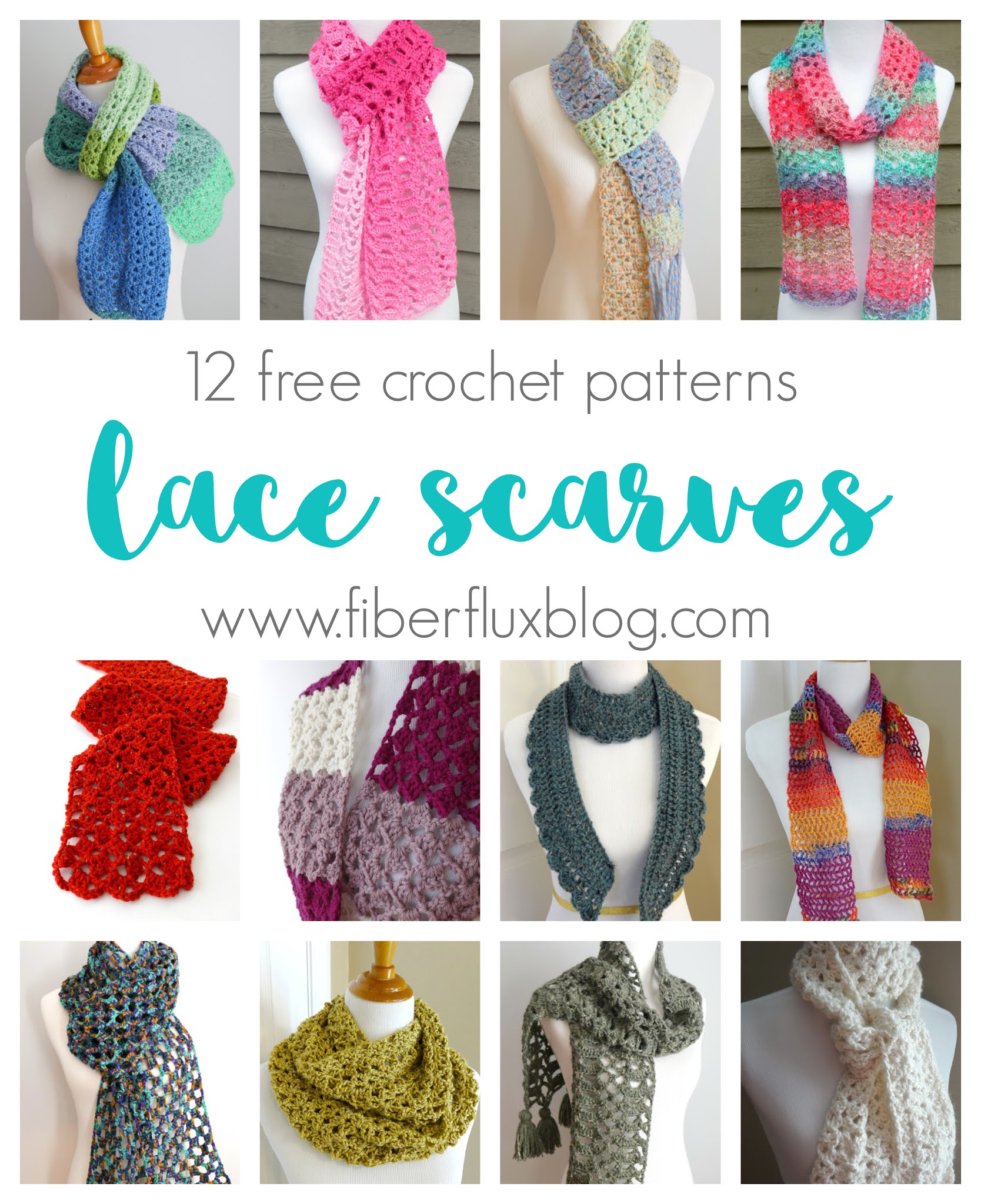 Fiber Flux: Lace Scarves, 12 Free Crochet Patterns!