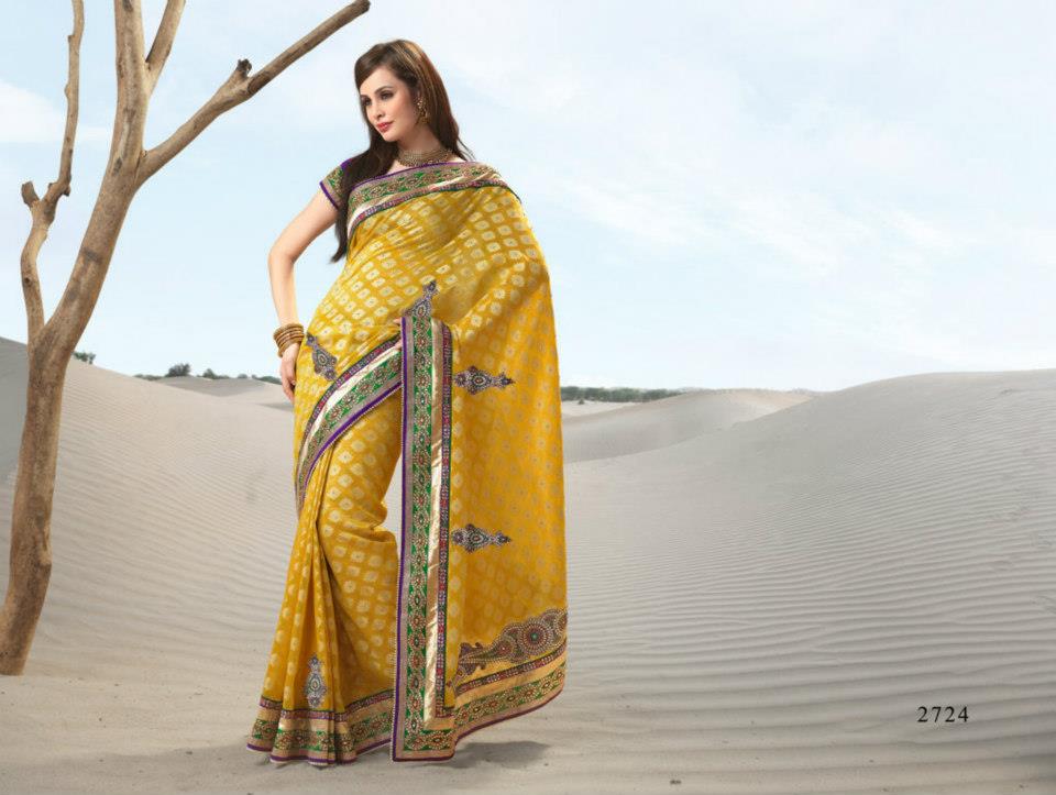 Spring Summer Party Wear Saree 2013 | Heavy Embroidered Sarees Designs ...