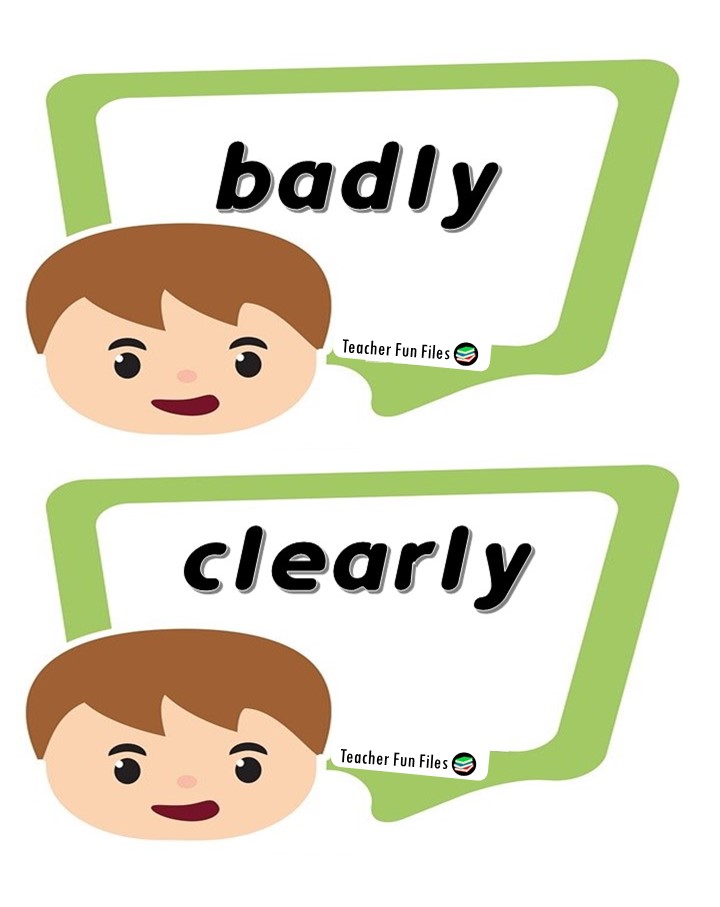 Teacher Fun Files: Adverbs Flashcards