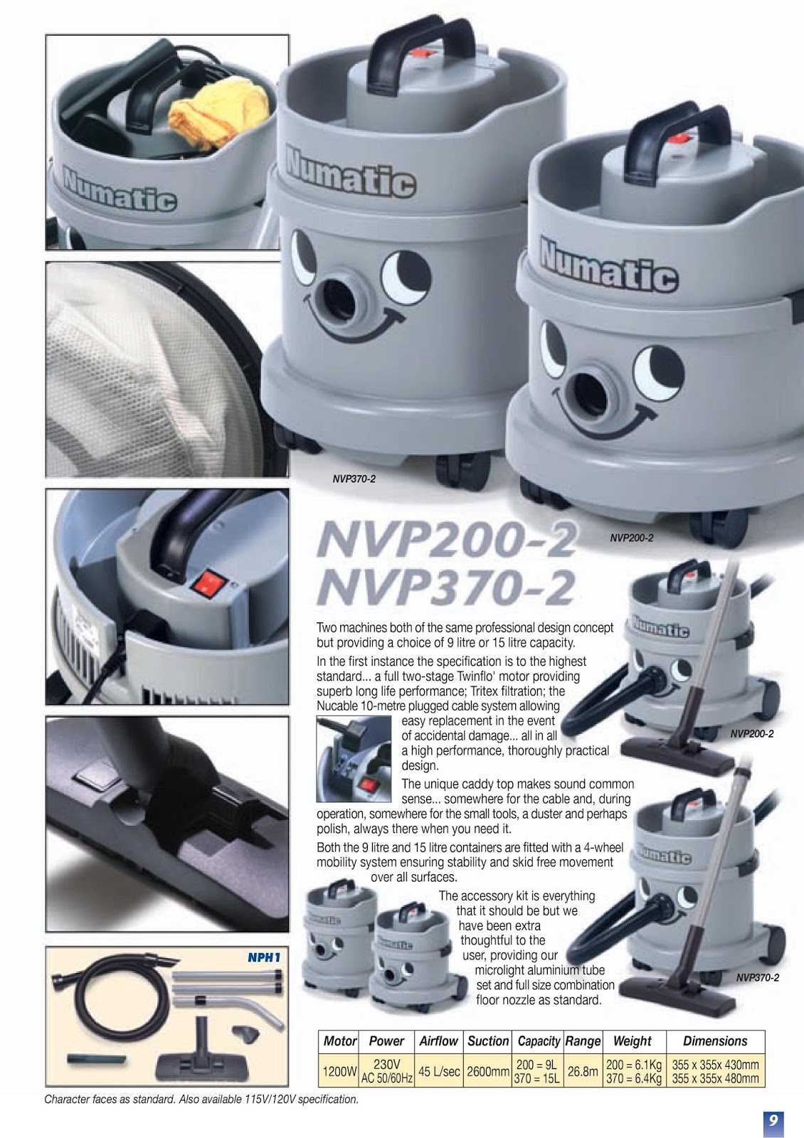 Numatic Cleancare 2007 Product Range