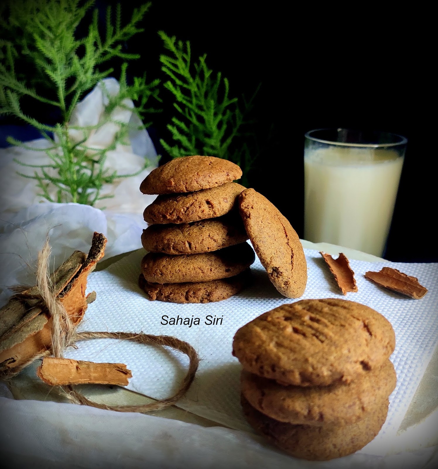 Cinnamon flavored finger millet cookies/ Ragi cinnamon cookies
