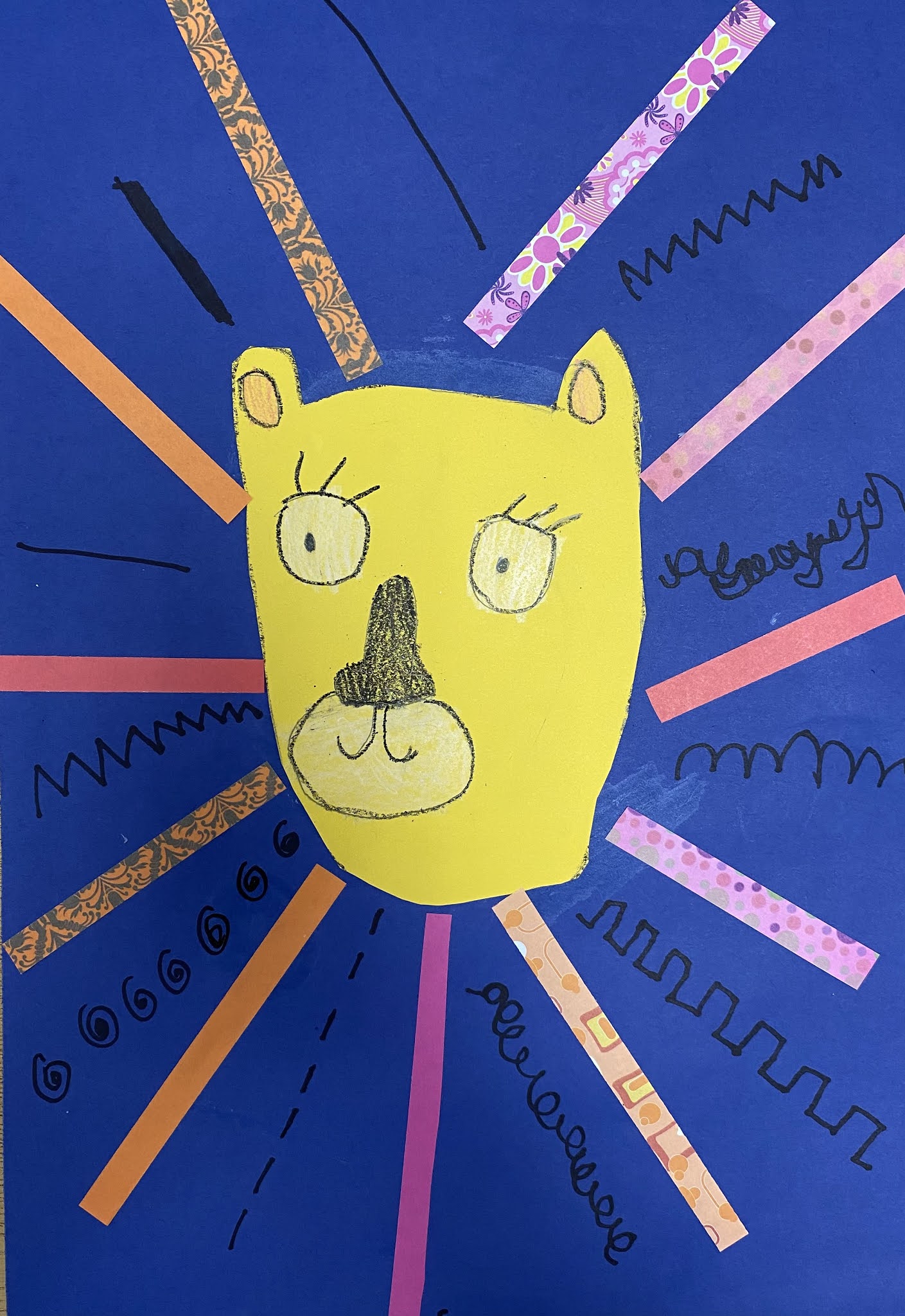 Mrs. Harris' art room: Lions with Lines kindergarten art lesson