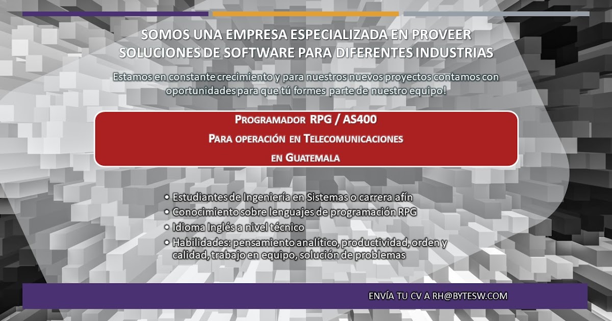 Guate Empleos IT: Programador RPG / AS400
