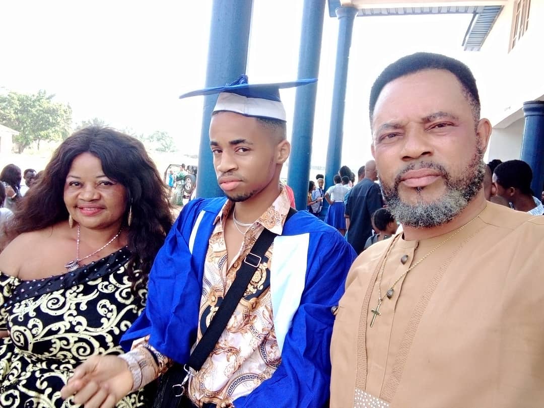 Picture of Mac Collins Chidebe and his wife at their son, Naza's Graduation