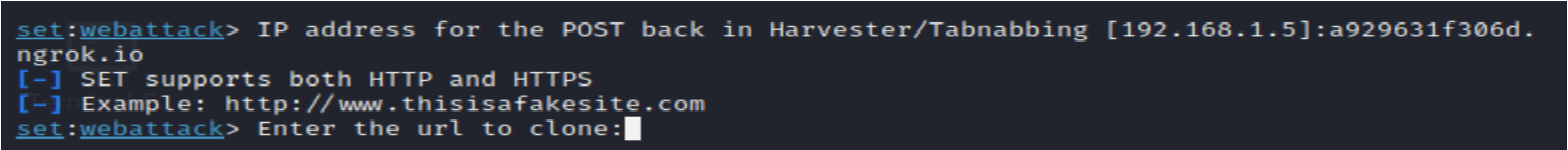 Phishing using ngrok & Social Engineering Toolkit