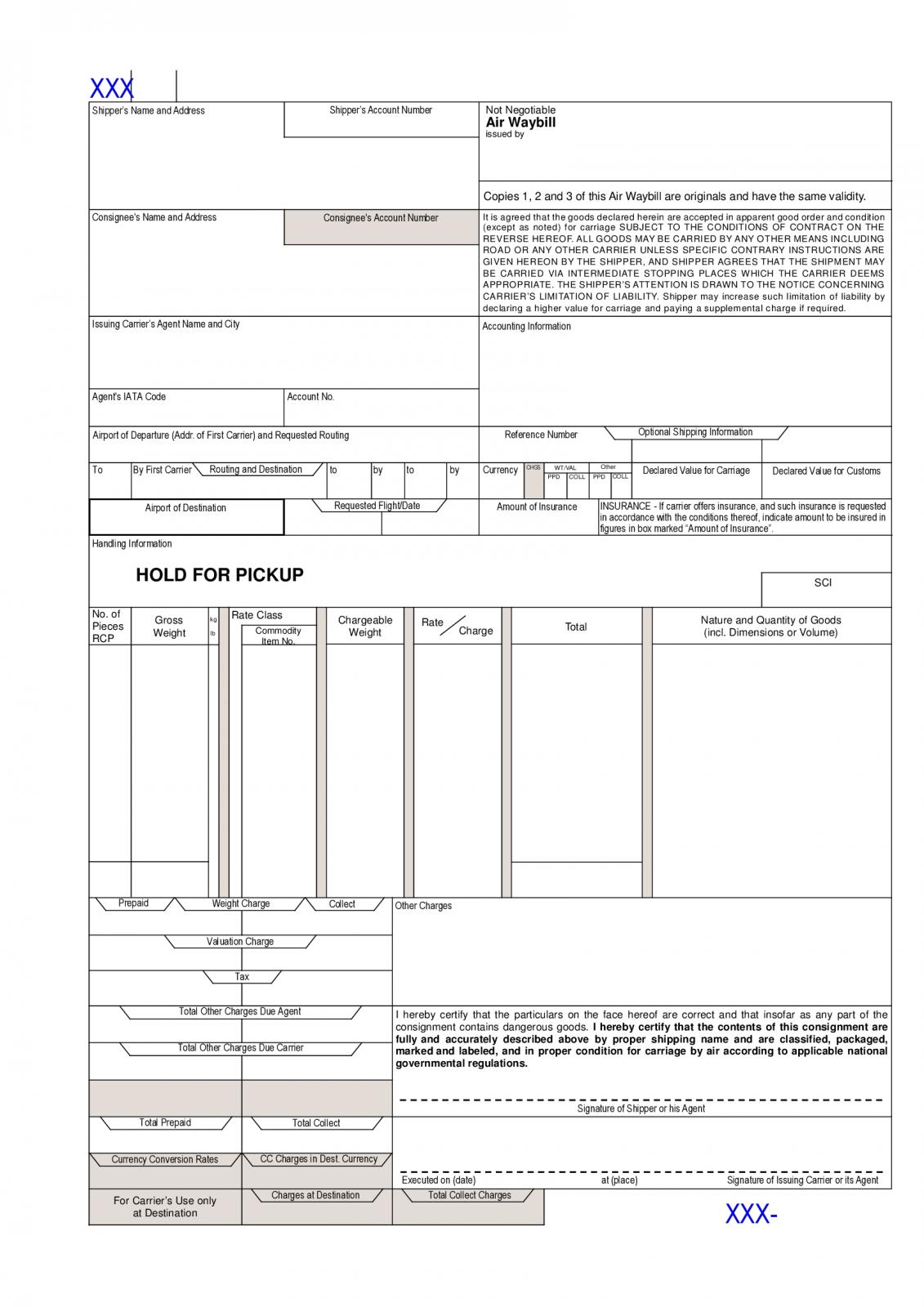 Download Waybill Form - Invoice Template