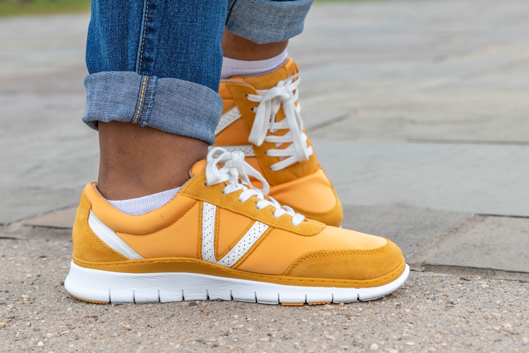Fall Neutrals and Yellow Vionic Sneakers