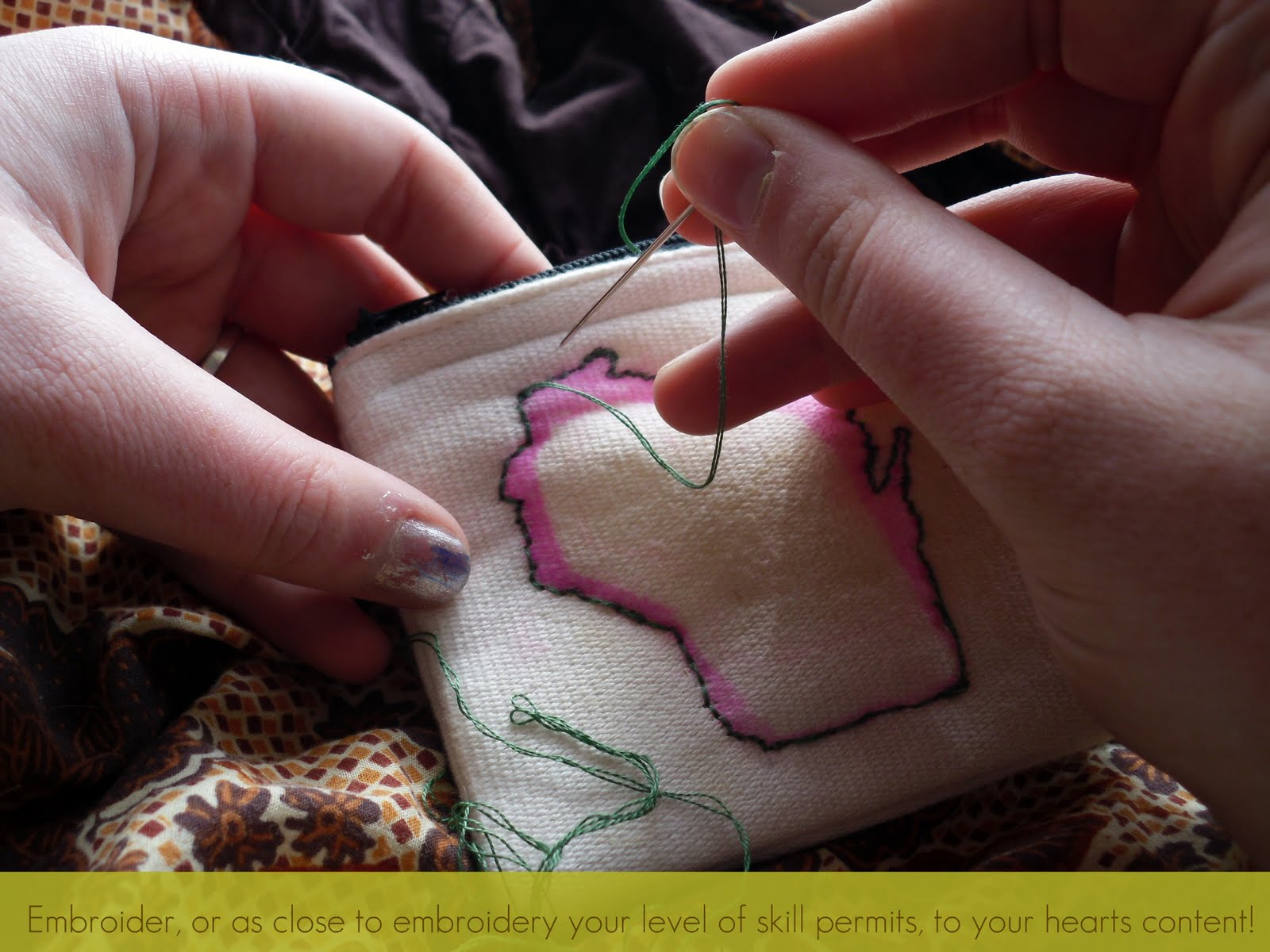 Eloquent Sticks and Stones: Easy Embroidered Coin Purse // DIY
