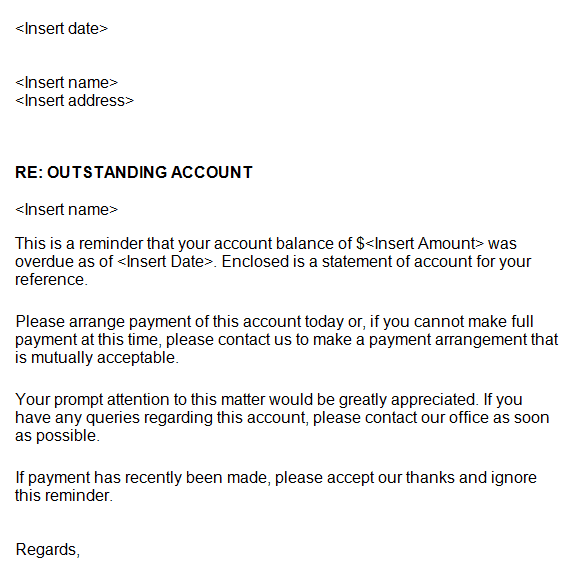 Outstanding Payment Letter Template ~ Resume Letter