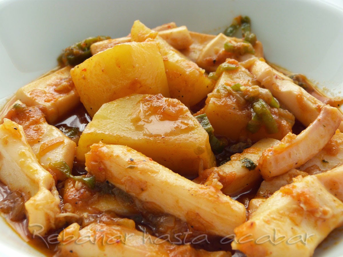 Rebañar hasta acabar: Guiso de calamar gallego con patatas