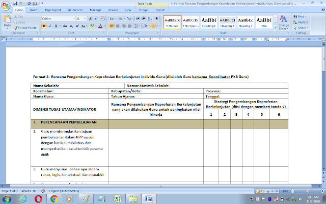 Format Rencana pengembangan keprofesian berkelanjutan individu guru - antapedia.com