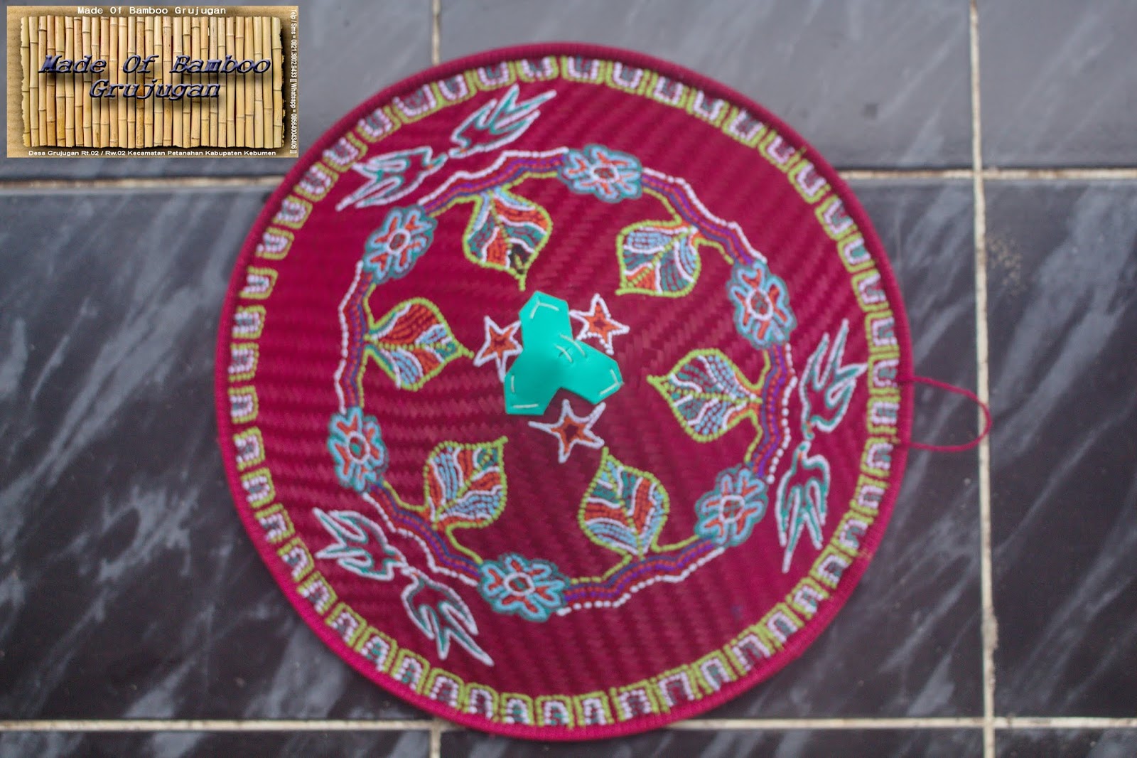 Caping Topi Petani Batik Titik Kerajinan Bambu Anyaman