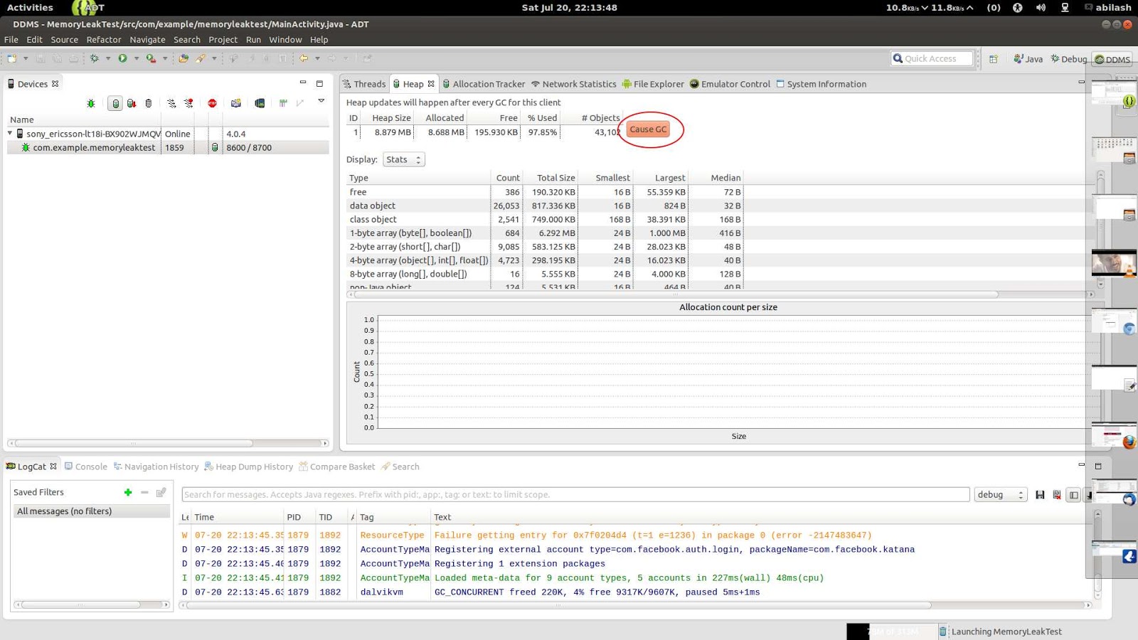 Android MAT memory leak analysis tutorial